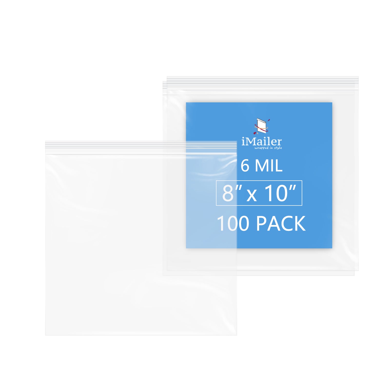 6 Mil 8" x 10" Heavy-Duty Thick Zip Bags 100 Pack Reusable – iMailer